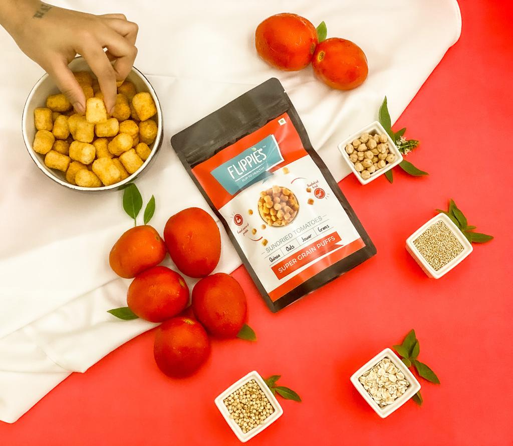 Buy Super Grain Puff Sundried Tomatoes from Flippies, Mumbai Online ...