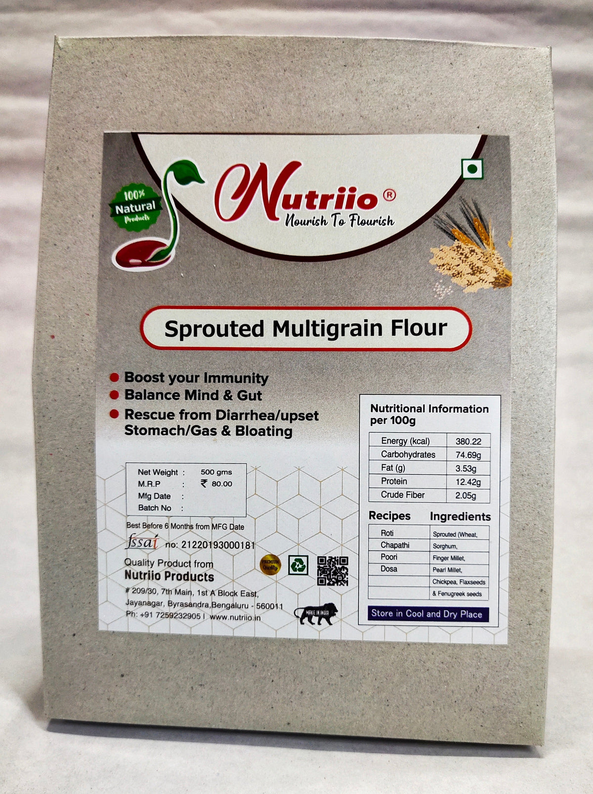 Buy Healthy Sprouted Multi Grain Flour from Nutriio, Bangalore Online ...